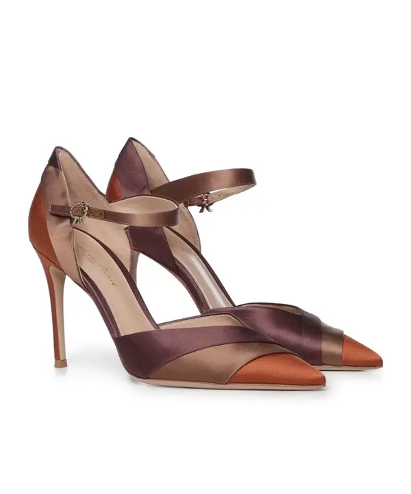 GIANVITO ROSSI Strappy Pointed Heeled Pumps