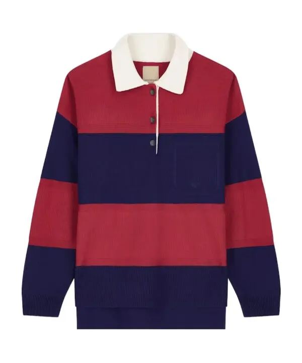 Emporio Armani Boteh Capsule Collection Polo-collar Jumper - Blue