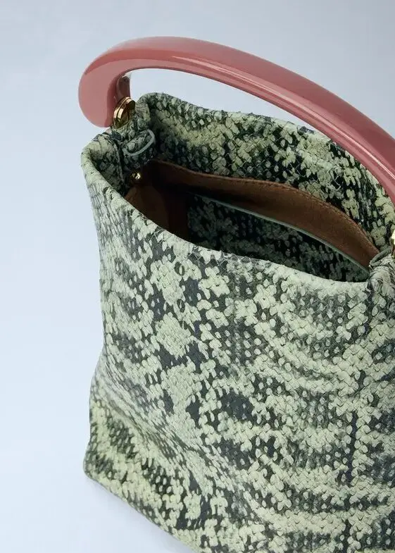 Dries Van Noten Embossed Leather Shoulder Bag - Green