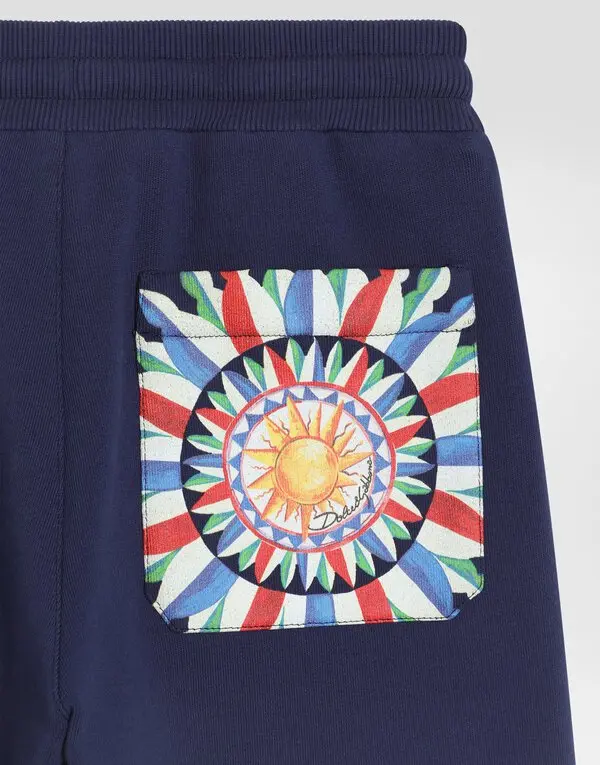 Dolce & Gabbana Carretto-print Fleece Bermuda Shorts
