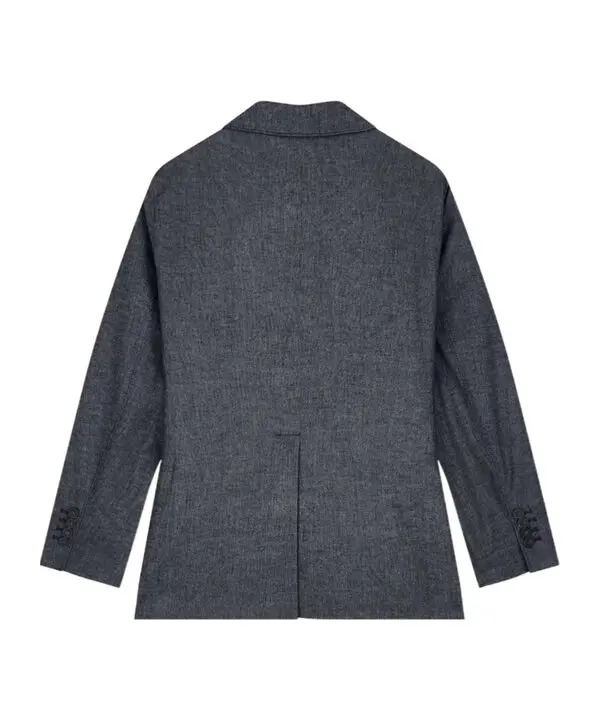 Emporio Armani Wool Blend Blazer With Denim Effect Signature Capsule