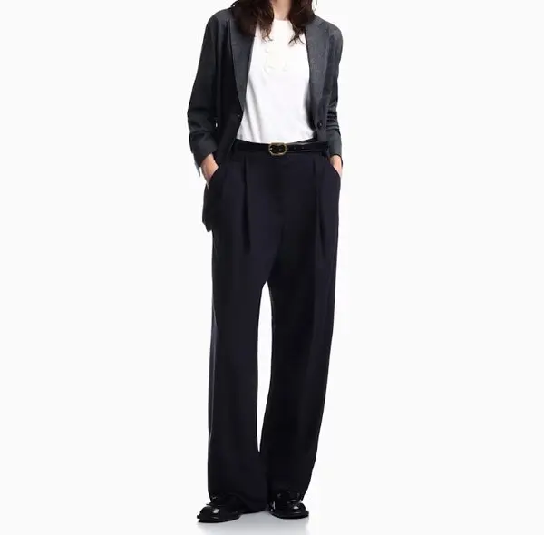 Emporio Armani Wool Blend Blazer With Denim Effect Signature Capsule