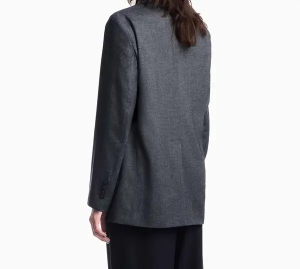 Emporio Armani Wool Blend Blazer With Denim Effect Signature Capsule