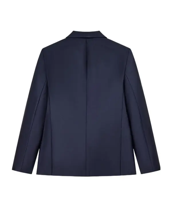 Emporio Armani Single-breasted Blazer In Virgin Wool And Silk Satin