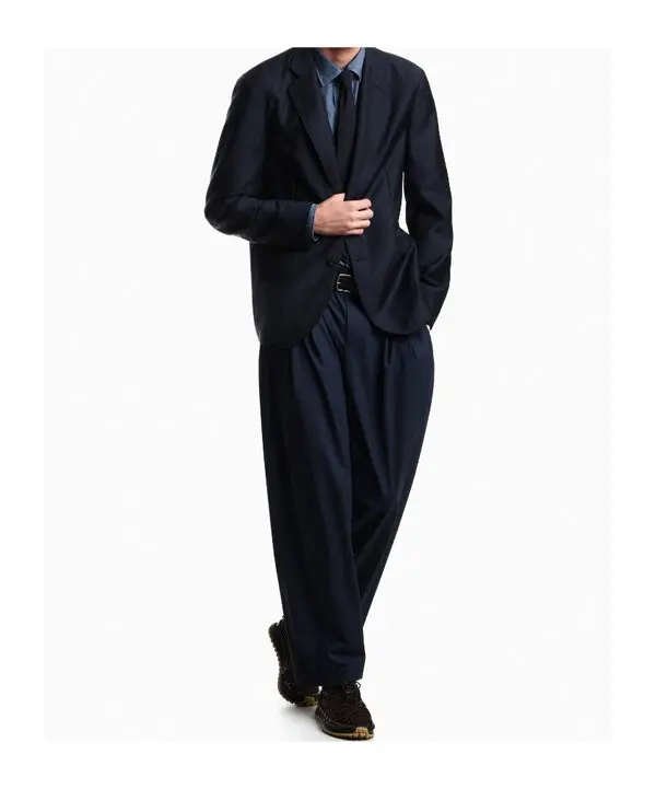 Emporio Armani Single-breasted Blazer In Virgin Wool And Silk Satin