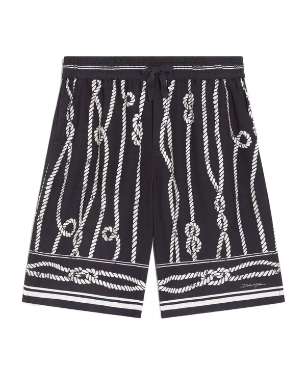 Dolce & Gabbana Marina-print Viscose Bermuda Shorts