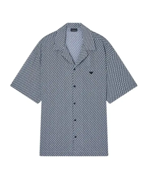 Emporio Armani Buttoned Patterned Beachwear Shirt