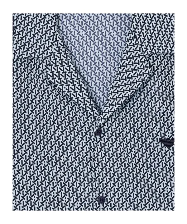 Emporio Armani Buttoned Patterned Beachwear Shirt