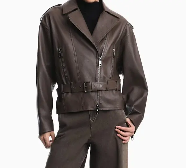 Emporio Armani Belted Leather Jacket