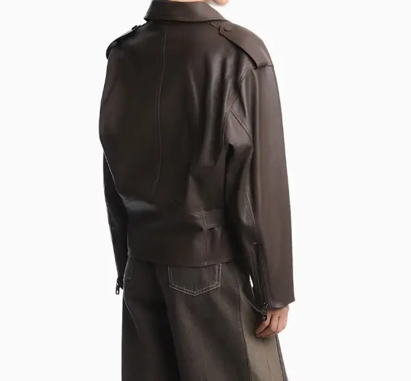 Emporio Armani Belted Leather Jacket