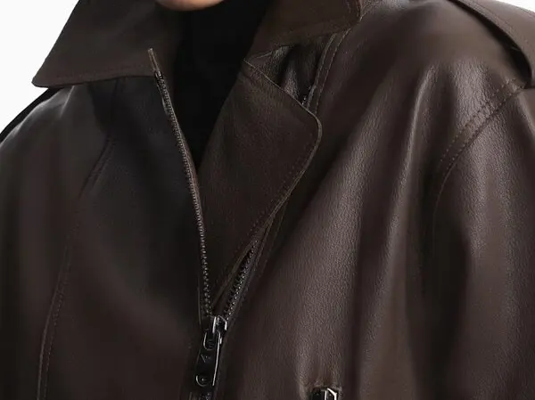 Emporio Armani Belted Leather Jacket