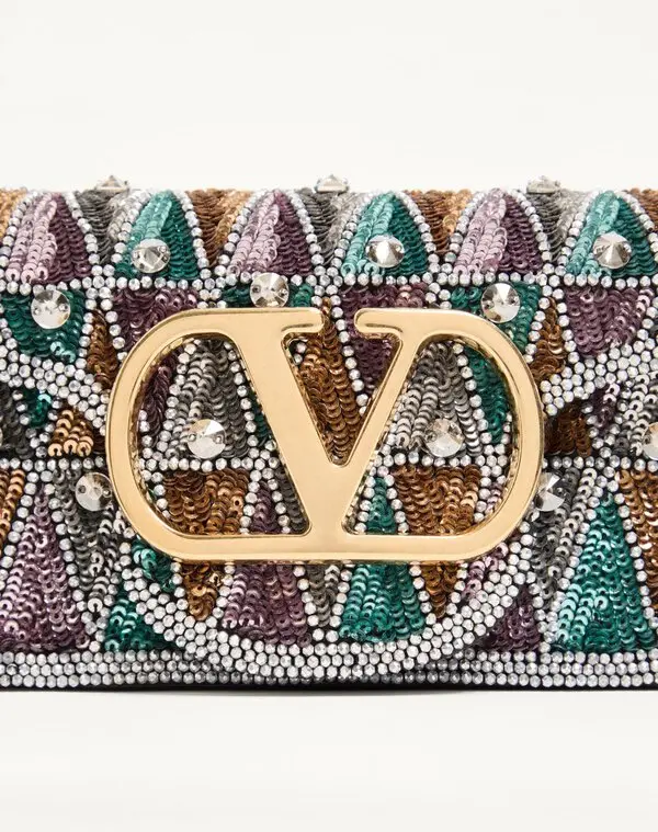 Valentino Garavani Locò Small Embroidered Shoulder Bag