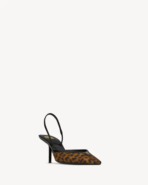 Saint Laurent Folie Slingback Pumps In Grosgrain
