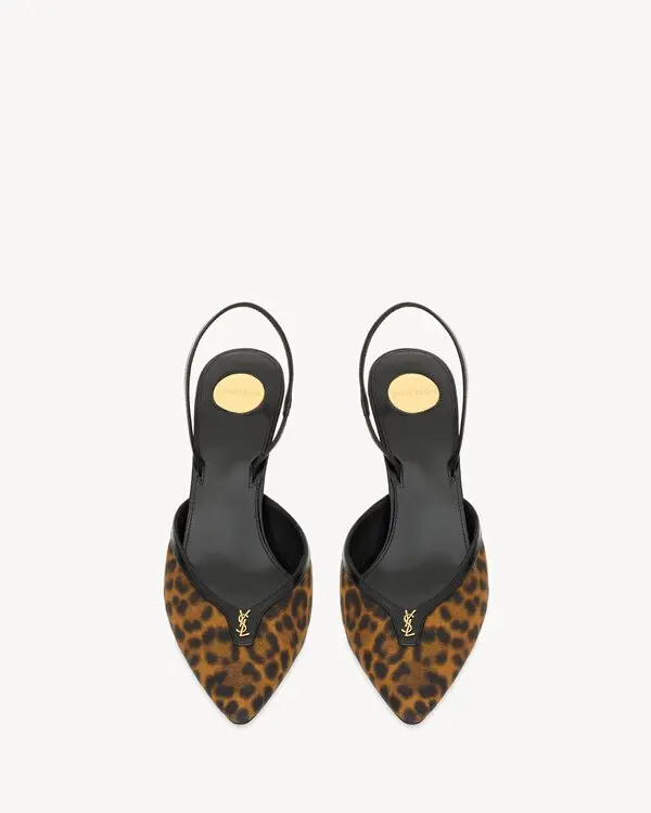 Saint Laurent Folie Slingback Pumps In Grosgrain