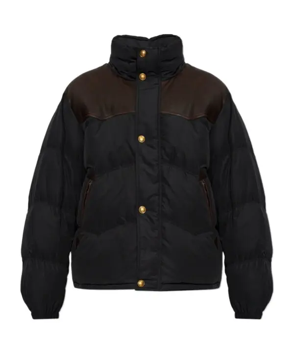 Versace Leather-trim Padded Jacket