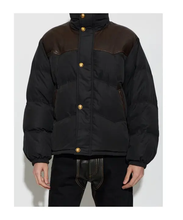 Versace Leather-trim Padded Jacket