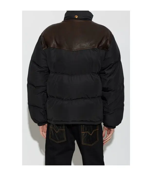 Versace Leather-trim Padded Jacket