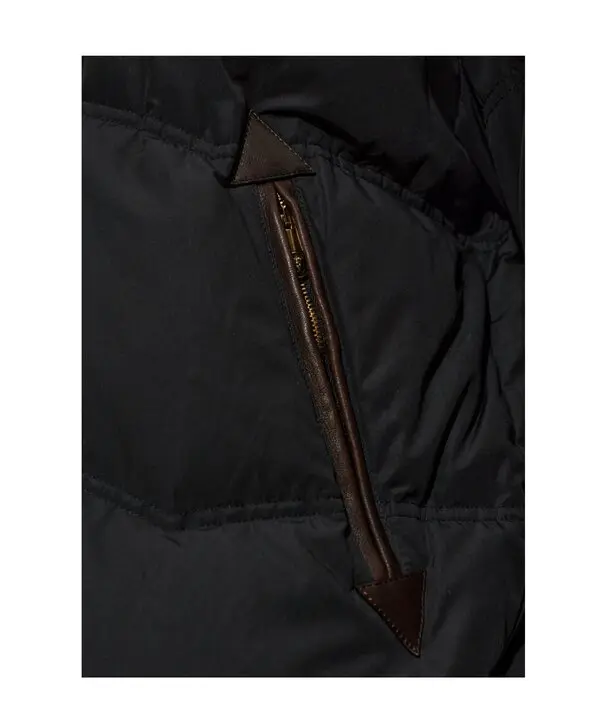 Versace Leather-trim Padded Jacket