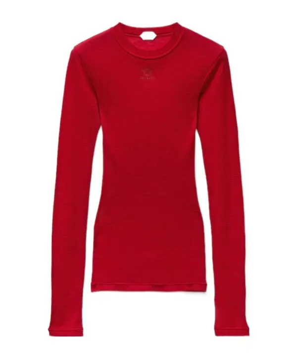 Versace Logo-embroidered Wool-knit T-shirt