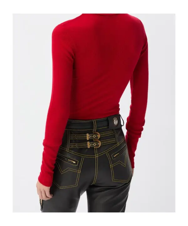Versace Logo-embroidered Wool-knit T-shirt