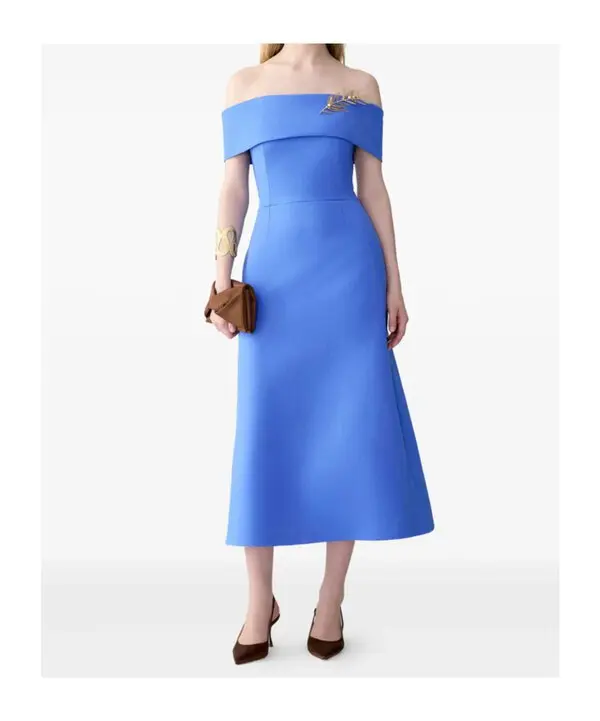 Carolina Herrera Off-shoulder A-line Midi Dress