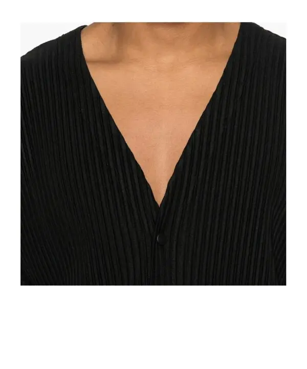 Issey Miyake Basics Buttoned Pleated T-shirt