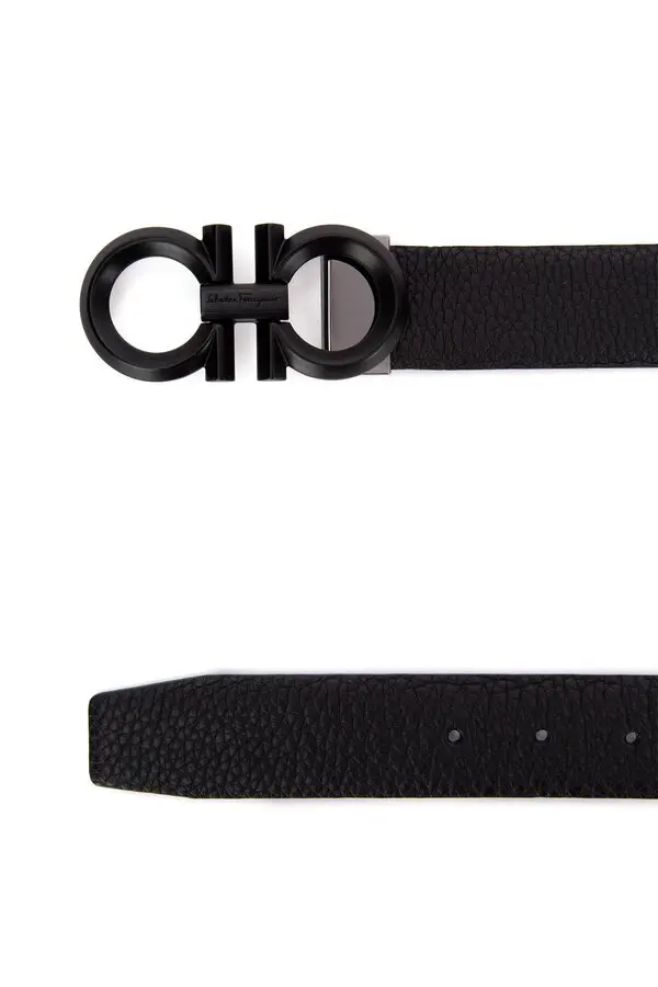 FERRAGAMO Logo Buckle Belt - Black