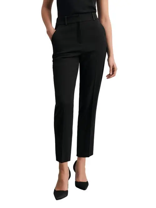 The Fold Tavira Clever Crepe Slim Trousers - Black