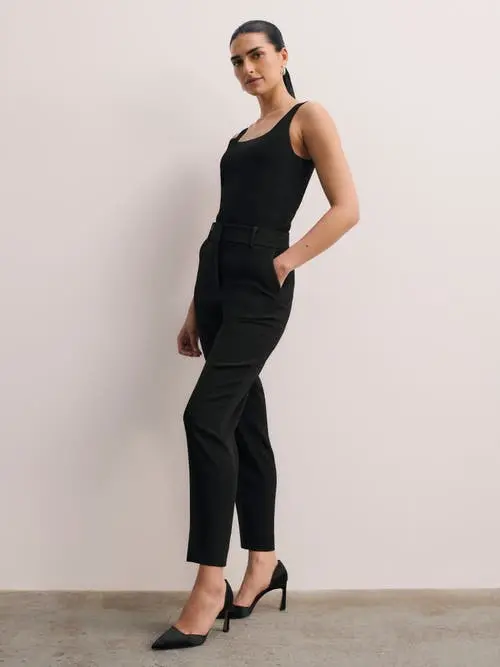 The Fold Tavira Clever Crepe Slim Trousers - Black