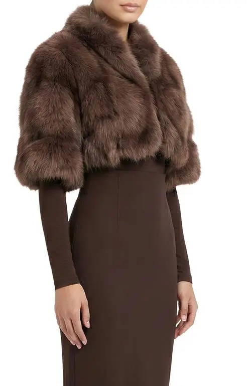 LYLA GRANT Fur-free Fox Short Bolero
