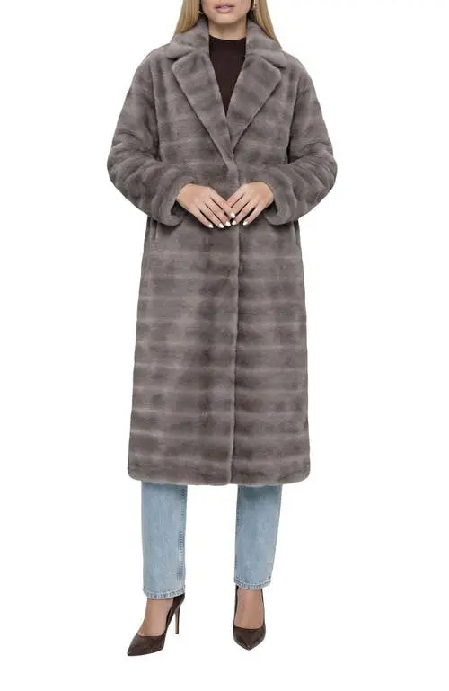 LYLA GRANT Fur-free Mink Horizontal Coat