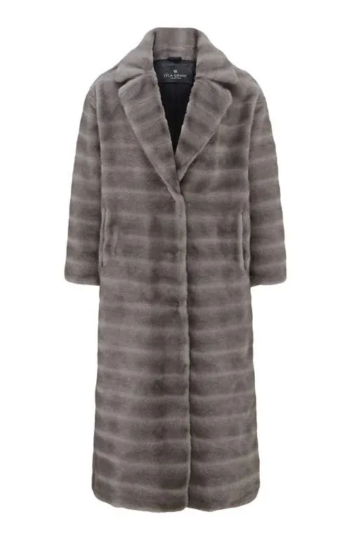 LYLA GRANT Fur-free Mink Horizontal Coat