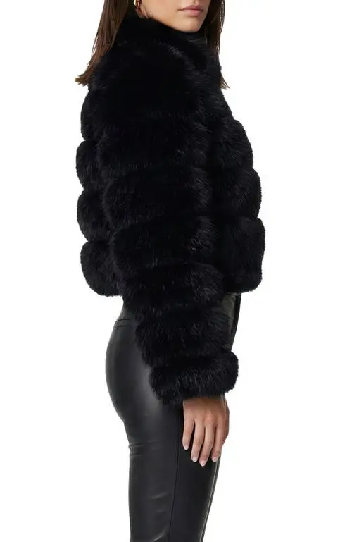 LYLA GRANT Fur-free Fox Horizontal Zip Short Jacket