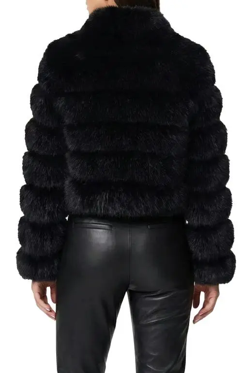 LYLA GRANT Fur-free Fox Horizontal Zip Short Jacket