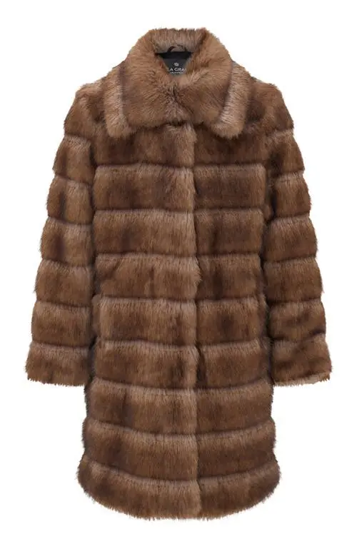 LYLA GRANT Fur-free Sable Short Coat