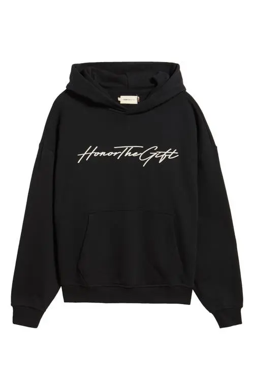 HONOR THE GIFT Script Cotton Graphic Hoodie