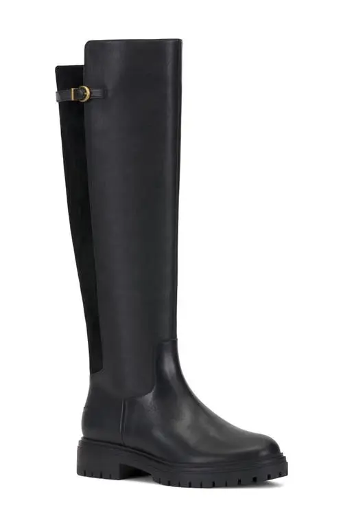 Vince Camuto Bertla Leather Knee High Boot - Black