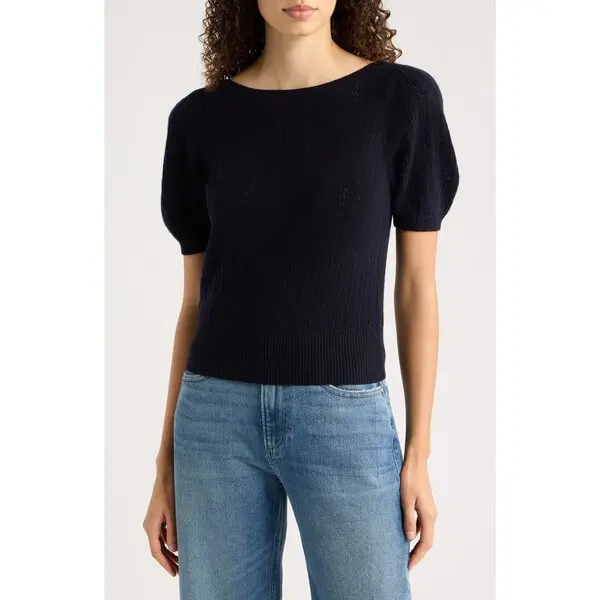Paige Jules Puff Sleeve Cashmere Sweater