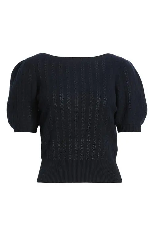 Paige Jules Puff Sleeve Cashmere Sweater