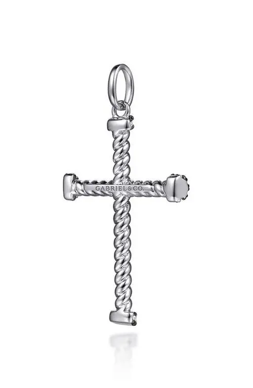GABRIEL & CO. Hampton Black Spinel Cross Charm