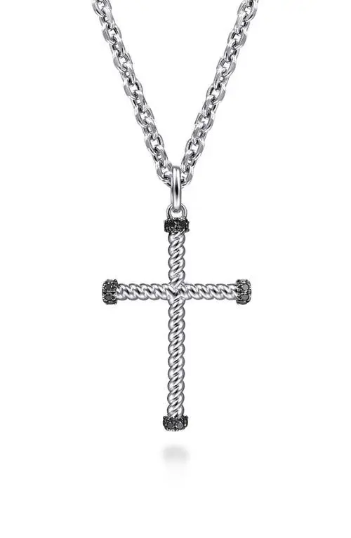 GABRIEL & CO. Hampton Black Spinel Cross Charm