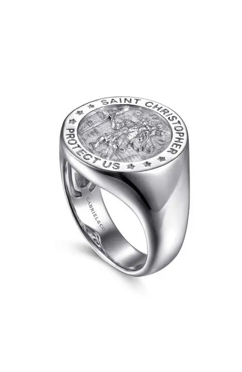 GABRIEL & CO. Saint Christopher Signet Ring