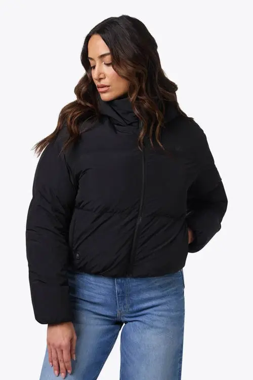 MOBILE WARMING Cloud Ix Crop Puffer Heated Jacket - Black