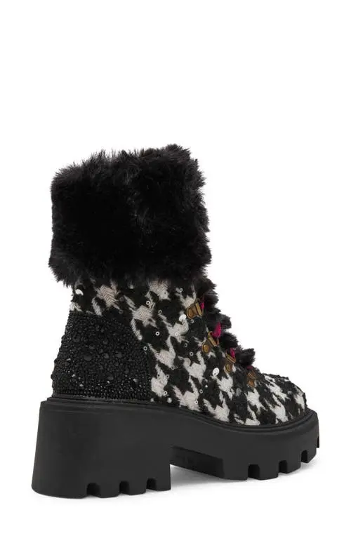 Betsey Johnson Matillda Platform Boot With Faux Fur Trim