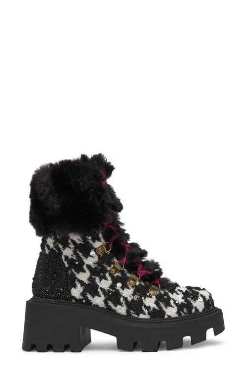Betsey Johnson Matillda Platform Boot With Faux Fur Trim
