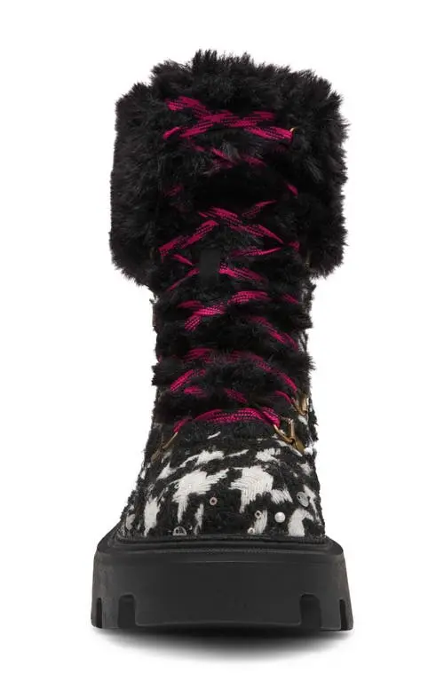 Betsey Johnson Matillda Platform Boot With Faux Fur Trim