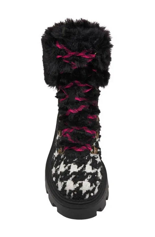 Betsey Johnson Matillda Platform Boot With Faux Fur Trim