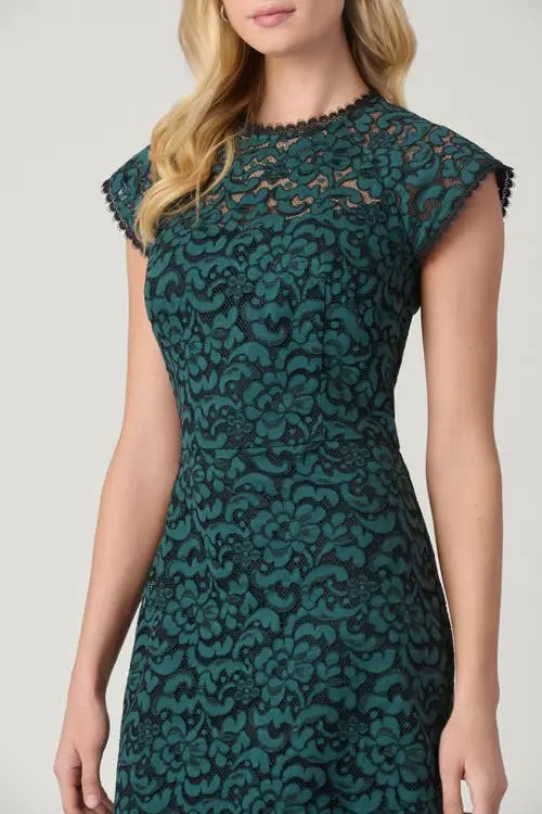 Shoshanna Corded Lace Raven Midi Dress