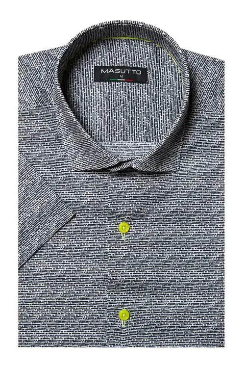 MASUTTO Trento Print Button-up Short Sleeve Shirt