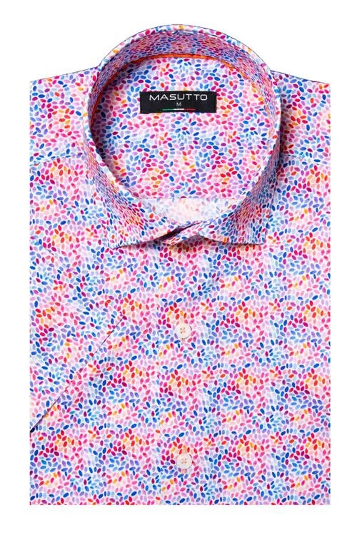 MASUTTO Mattero Print Button-up Short Sleeve Shirt